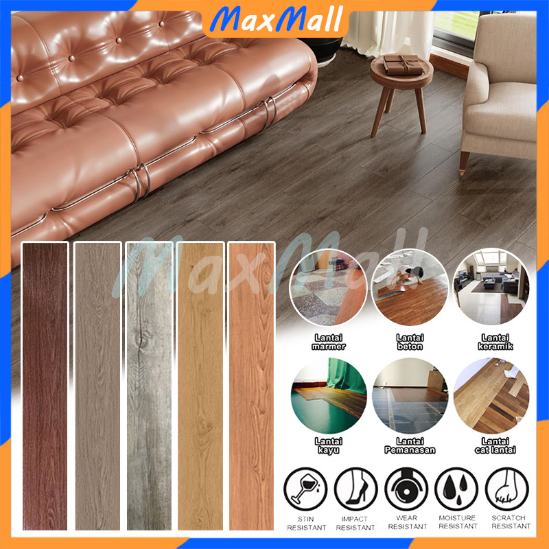 Jual Lantai kayu parquet Dengan Lem 91.5CM X 15CM Stiker Lantai Vinyl ...