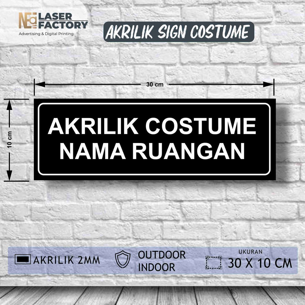 Jual CUSTOM SIGN NAMA RUANGAN AKRILIK 30 Cm x 10 Cm - Custom Tulisan ...