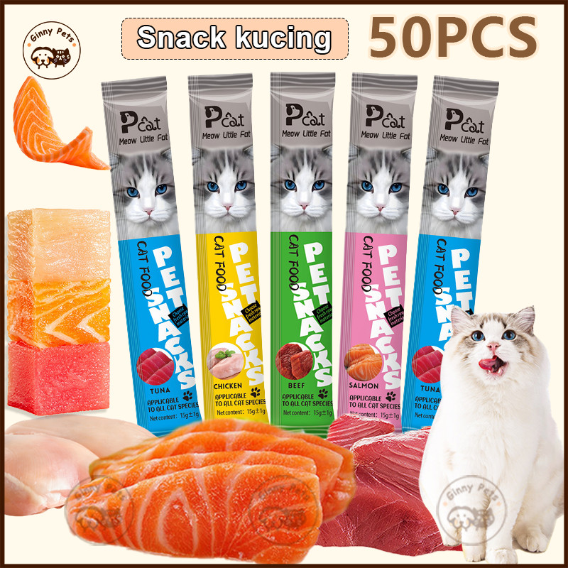 Jual 50PCS Snack Kucing Cat Strip Adult Creamy Treats Snack Hewan ...