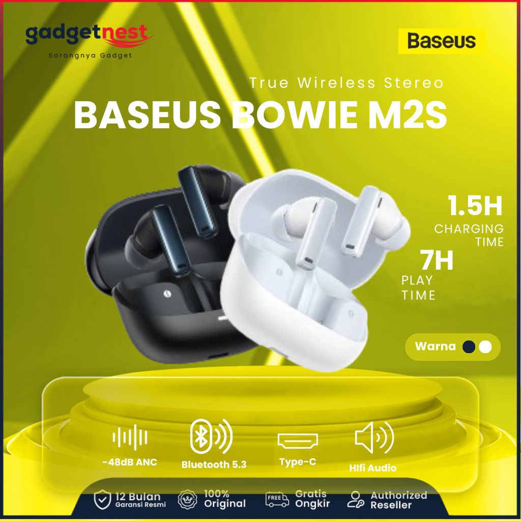 Jual Baseus Bowie M2S True Wireless Bluetooth Earphone ANC ENC M2S | Shopee Indonesia
