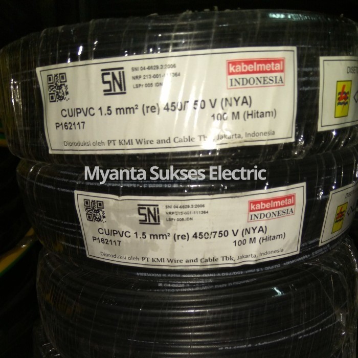 Jual Kabel Listrik Tunggal NYA 1,5mm Metal/Lindo Roll 100m | Shopee ...