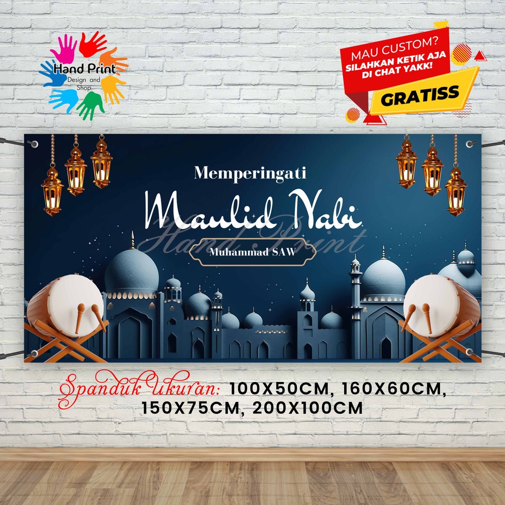 Jual Cetak Spanduk Banner Maulid Nabi Tema Langit Malam MMT Spanduk ...
