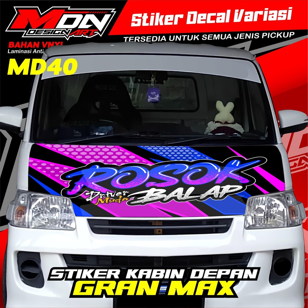 Jual Stiker Kabin Depan Granmax/APV rosok balap Bahan Premium Full ...