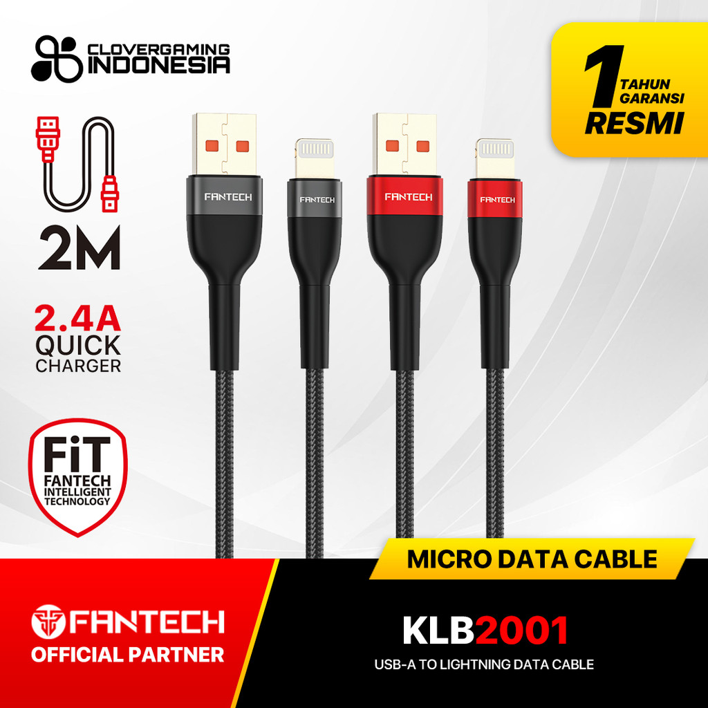 Jual Fantech KLB2001 Kabel Data Iphone Lightning Port 12W 2M (A TO L ...