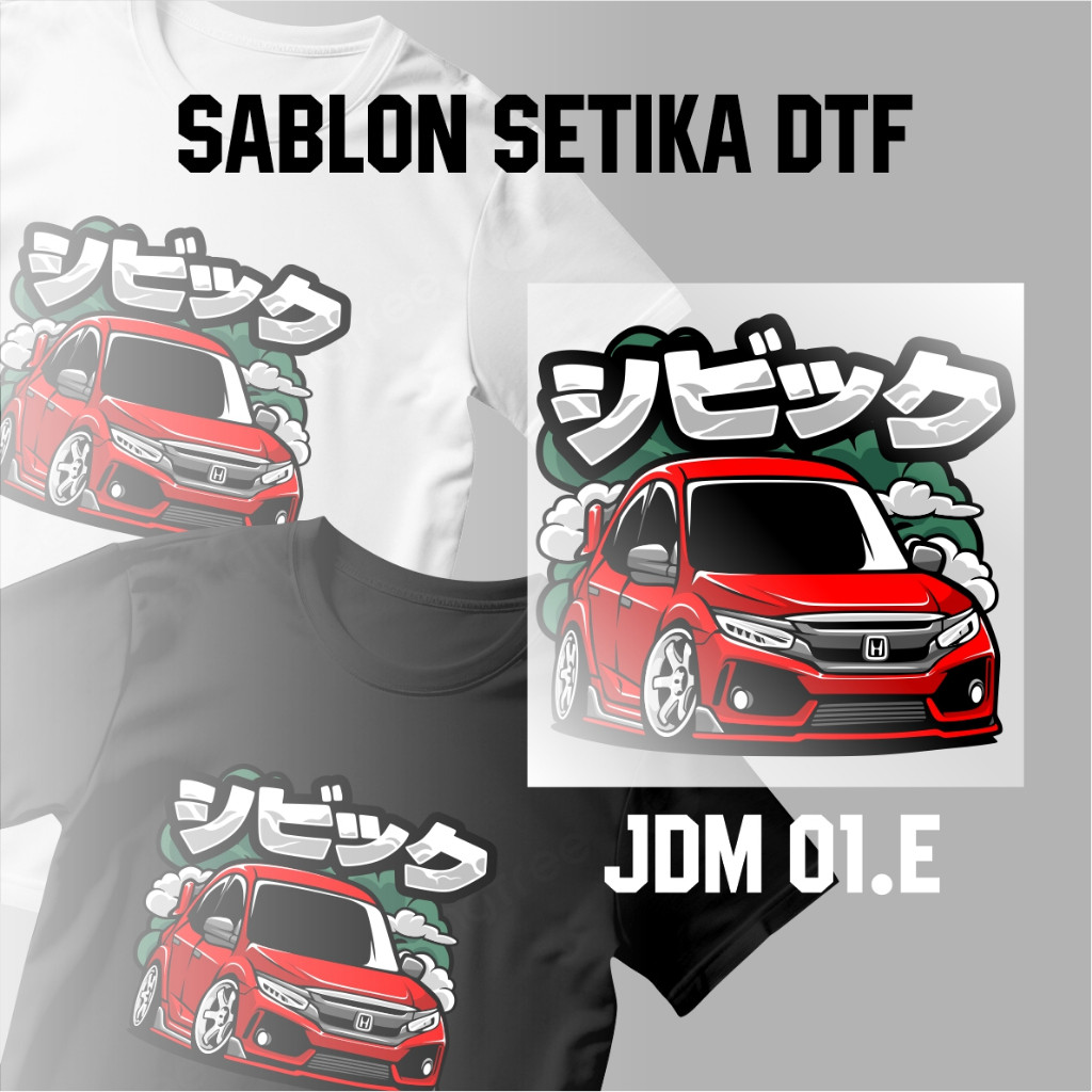 Jual Sablon Setrika DTF Stiker Sablon Satuan Tema Mobil HONDA CIVIC ...