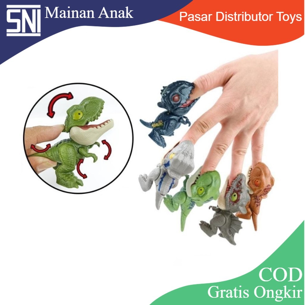 Jual Mainan Anak DINO MINI TREX GIGIT JARI Mainan Dino T-rex Dino Mini ...