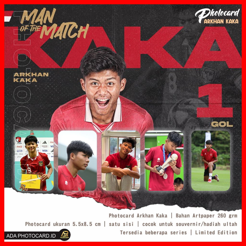 Jual Photocard Arkhan Kaka (Timnas Indonesia U-16) isi 100 Pcs (Bonus ...