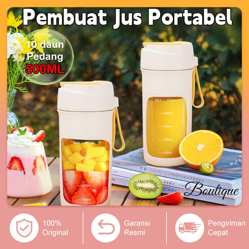Jual Blender Portable juicer portable 500Ml Multifungsi 10 Pisau Blender Jus Usb Blender Buah ...