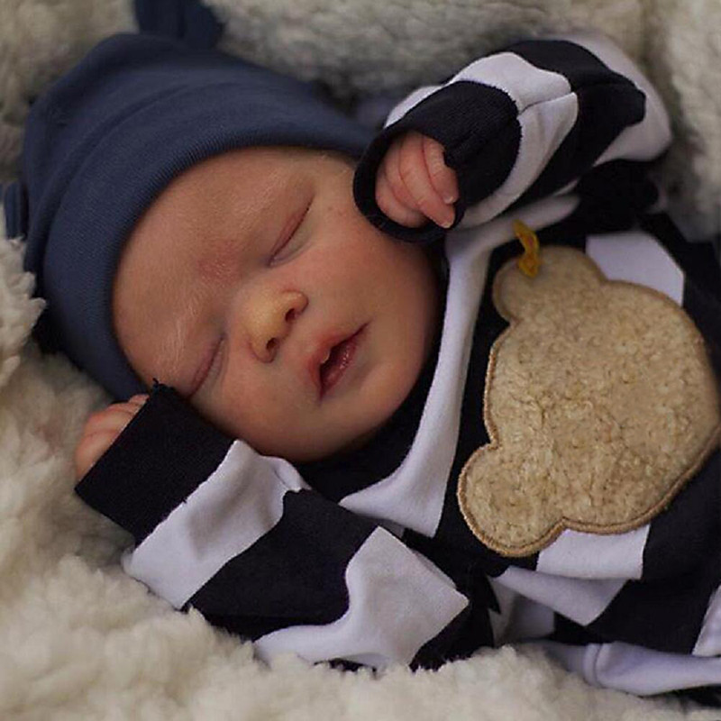 Jual 43CM Bebe Reborn Baby Dolls Finished Painted 3D Skin Visible Veins ...