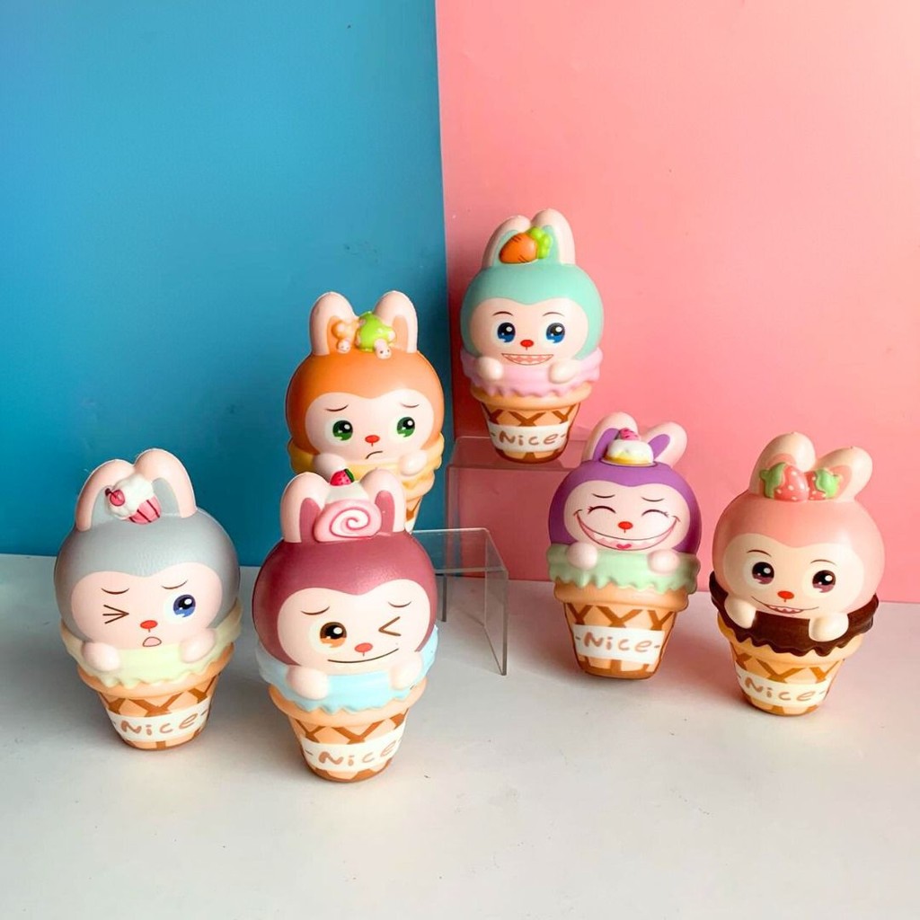 Jual SQUISHY LABUBU ON ICE CREAM CUP SOFT SLOW mainan pencetan lucu ...