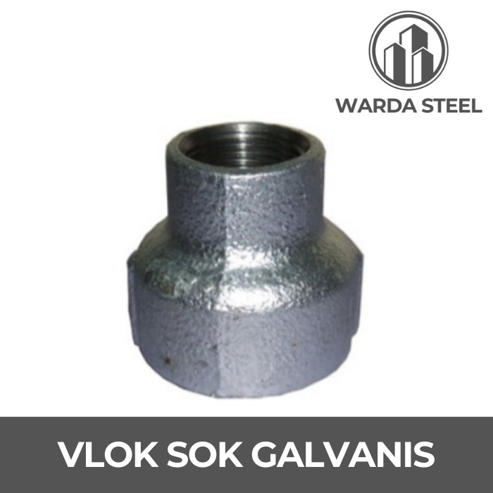Jual Vlok Sock Galvanis 2" x 3/4" Drat - Reducer V Sok Socket Besi 2 x ...