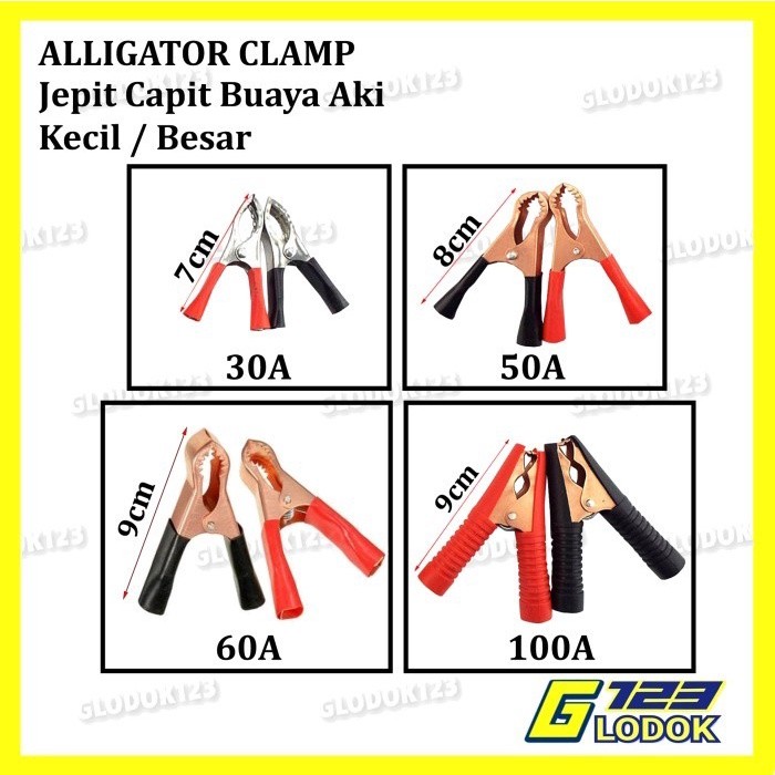 Jual Jepit Capit Buaya Aki Kabel Accu Batre 7 8 9 cm 100A Amper Kecil ...