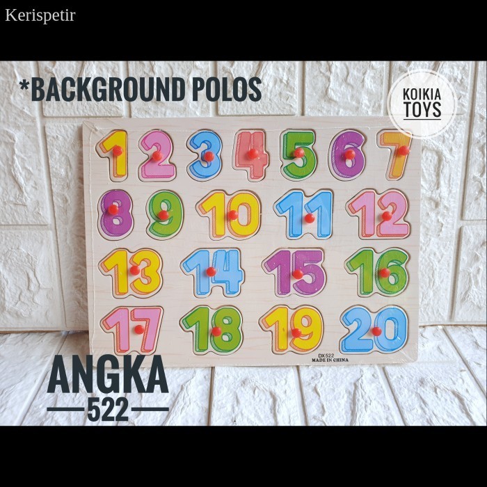 Jual Mainan edukasi anak puzzle knob kayu wooden puzzle alfabet angka ...