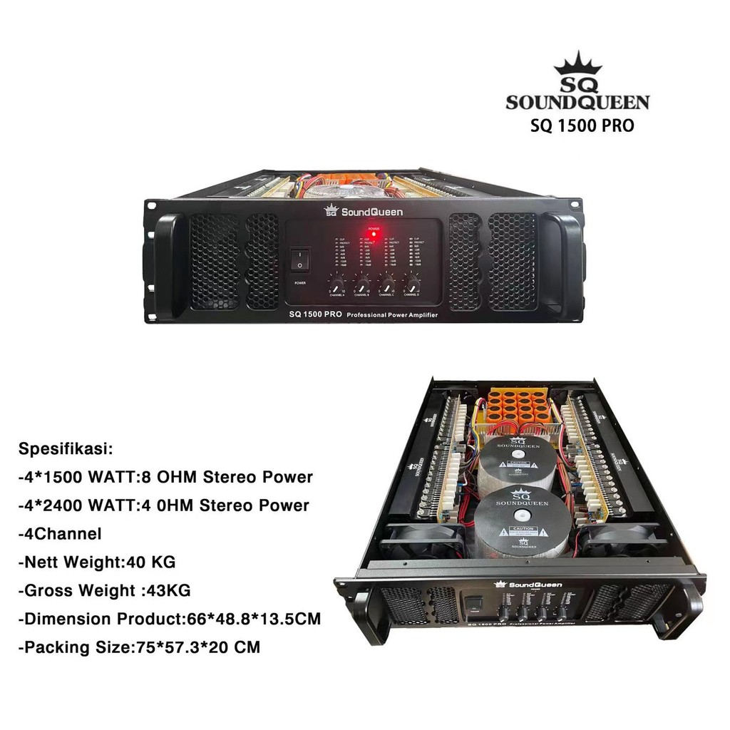 Jual Power Soundqueen SQ 1500 PRO Power Amplifier SQ-1500 PRO SQ Sound ...