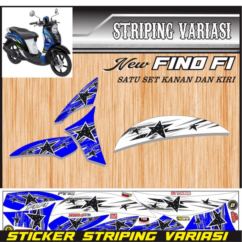 Jual STIKER STRIPING MOTOR YAMAHA MIO FINO MOTIF BINTANG TERBARU MOTIF ...