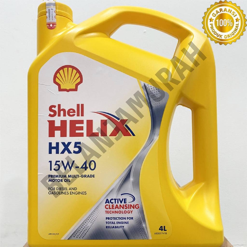 Jual Oli Shell Helix HX5 SAE 15w-40 Galon / 4 Liter 100% ASLI | Shopee ...