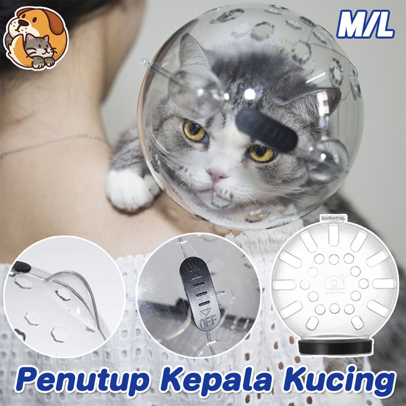 Jual Penutup Kepala Kucing Cat Head Cover-Cegah menggigit grooming ...