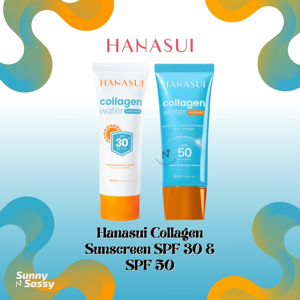 Jual HANASUI Collagen Water Sunscreen SPF50 PA+++ / SPF30 PA+++ 30ml ...