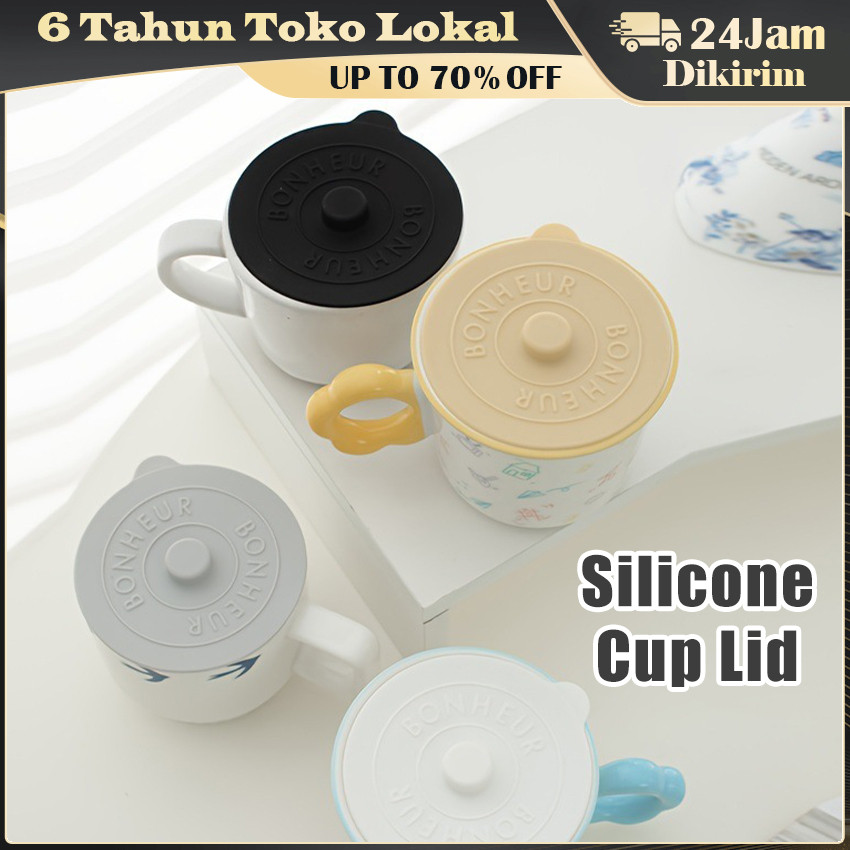 Jual Cover Gelas Silikon Aesthetic / Silicone Mug Cap untuk Teh Kopi ...