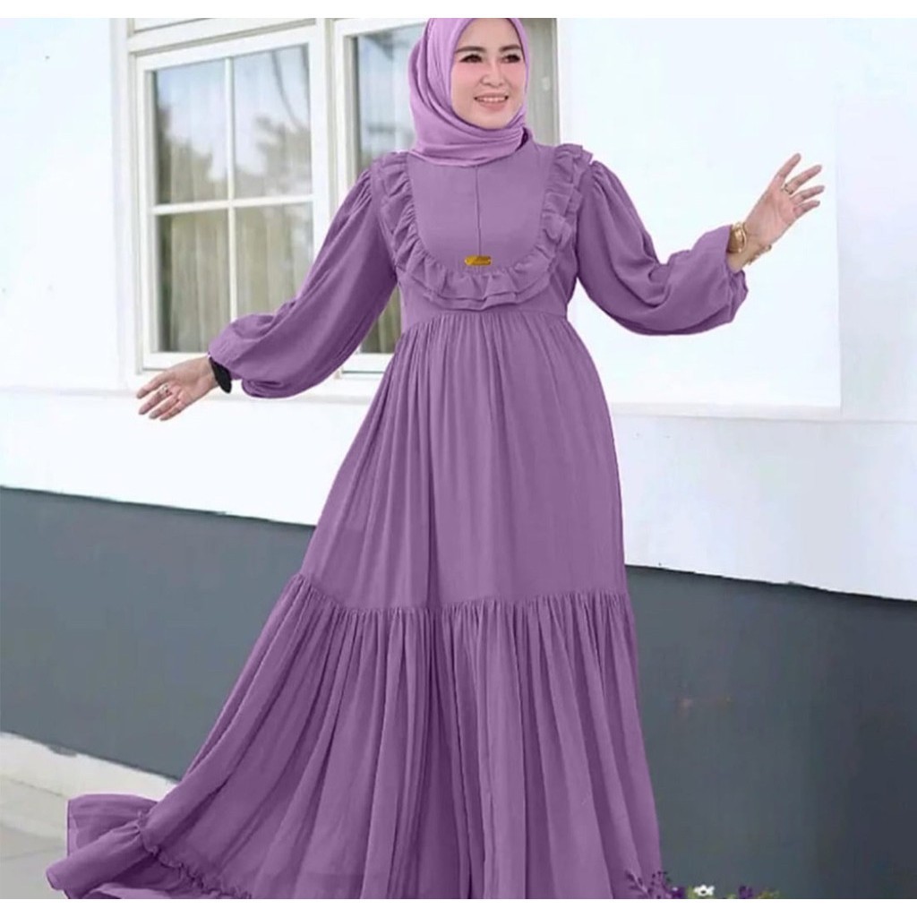 Jual Gamis Crinkle Model Baru 2024 Wanita Dewasa Simple Elegan Dan ...
