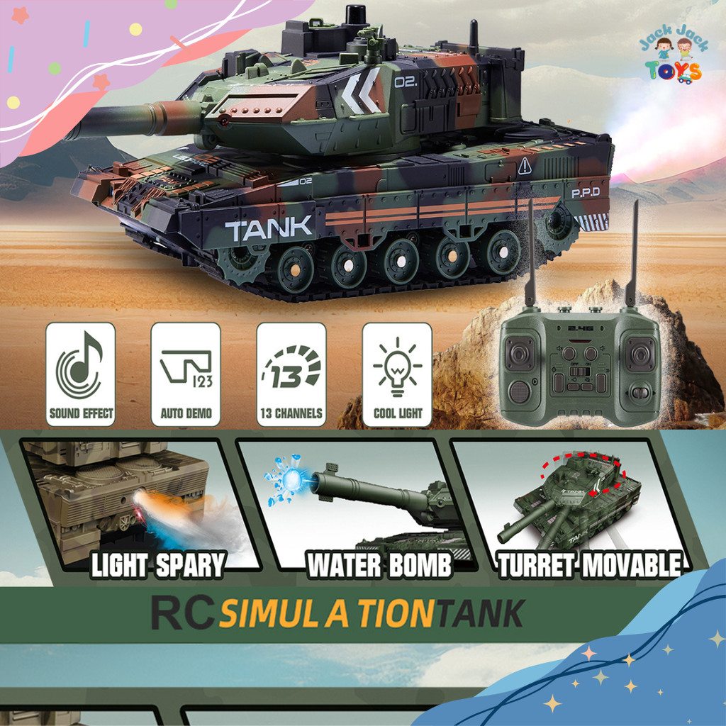 Jual Jackjacktoys Mainan Kendaraan Anak Mobil Spray RC Tank Water ...