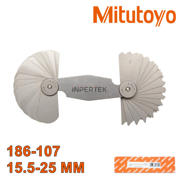 Jual Mal Radius R15.5-25 MITUTOYO 186-107 Fillet Gauge Corner Gage Alat ...