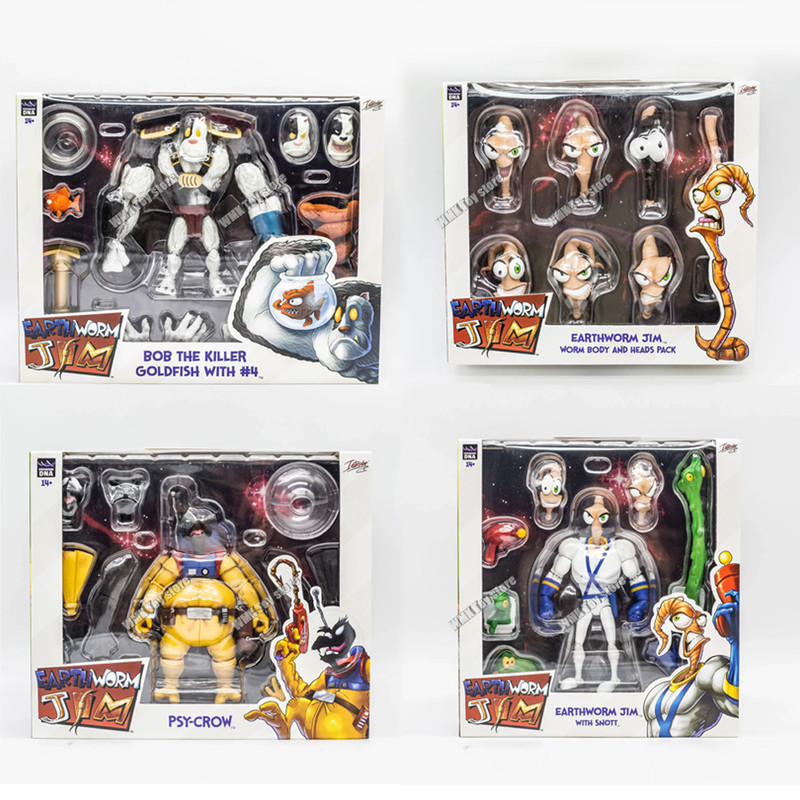 Jual In Stock Pdna 1/12 Earthworm Jim Action Figure Psy-Crow Snot Worm ...