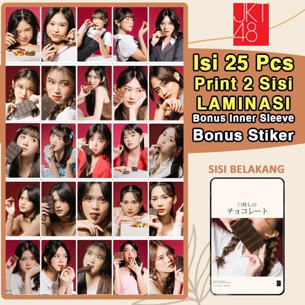 Jual JKT48 Photocard Kuchi Utsushi no Chocolate 25 pcs Foto Cetak 2 Sisi Tahan Air Laminasi Wota ...