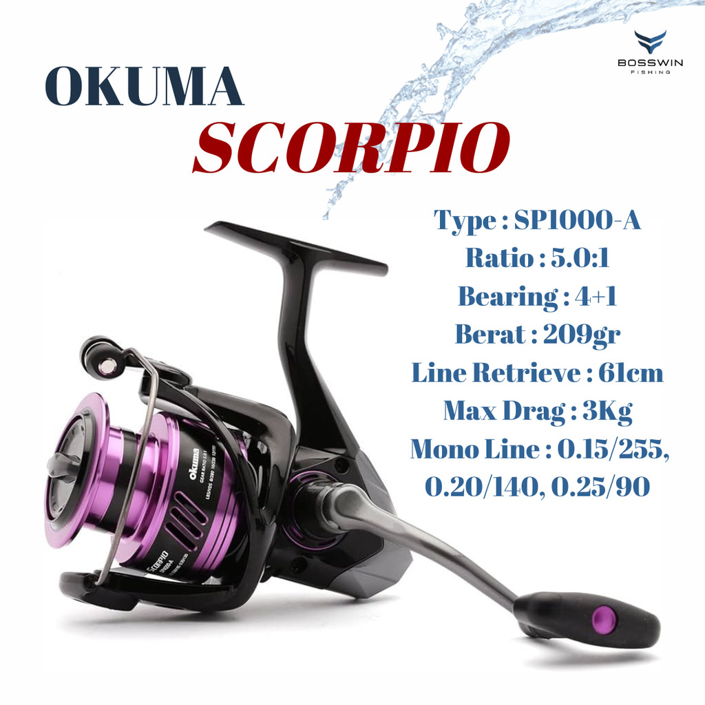 Jual Reel Okuma Scorpio Spinning Reel SP 1000A | Shopee Indonesia