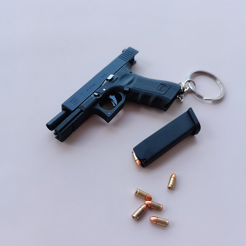 Jual 1:3 Full Metal Desert Eagle Glock G17 Keychain Mini Gun Pistol ...
