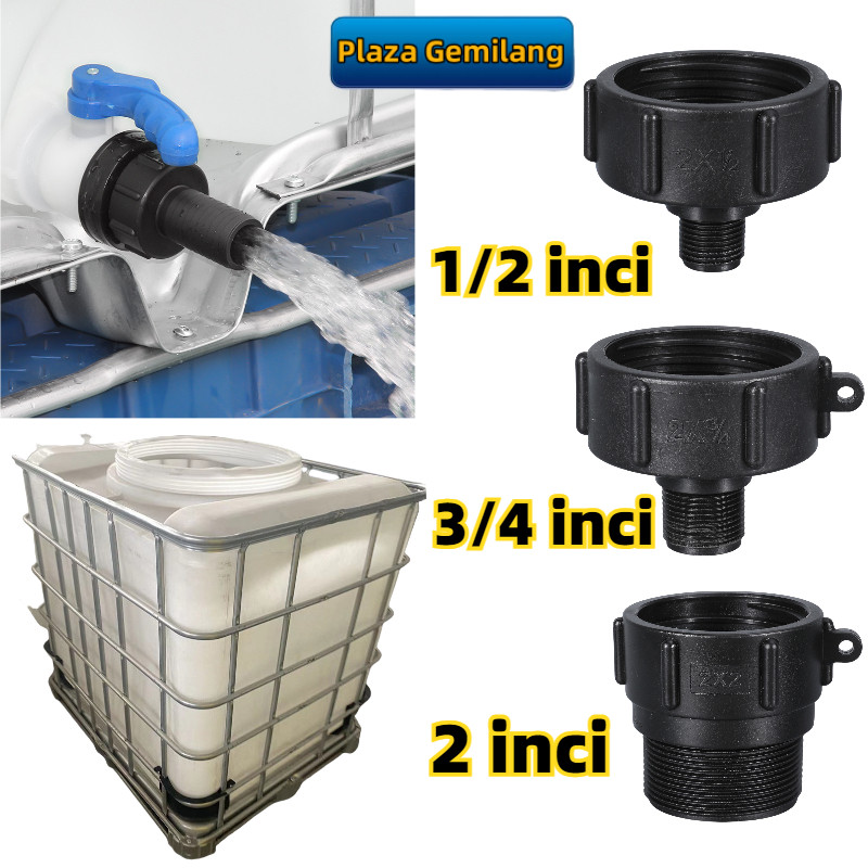 Jual IBC Tank Adapter Kran Ke Drat Luar 1/2 3/4 2 Inch Tutup Toren ...