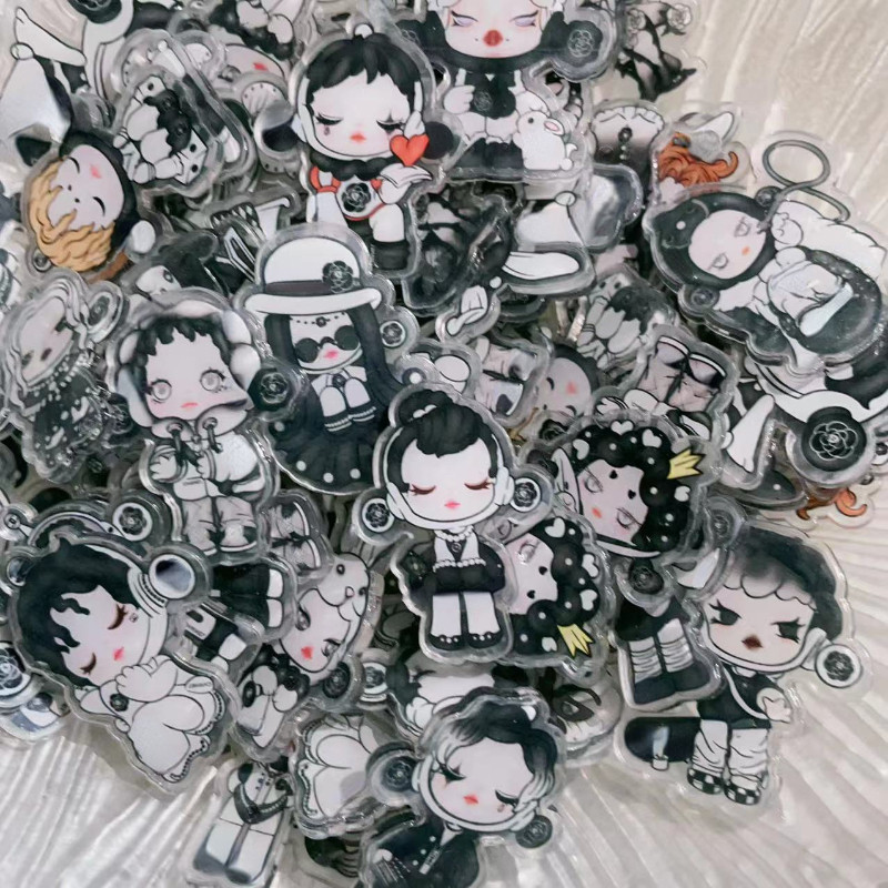 Jual 40mm Skullpanda OOTD Cosplay Fashion Acrylic Charms SP Black White ...