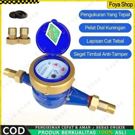 Jual Meteran Air PDAM SNI 1/2" Body Besi Water Meter Ledeng PDAM 0.5 ...