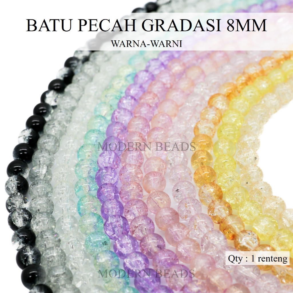 Jual Batu Pecah Gradasi 8mm Warna-Warni / Manik Payet Kristal Pecah ...