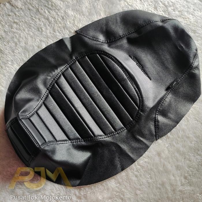 Jual Cover Jok Motor STAPLES Model Caferacer Fino kulit - Full Hitam ...