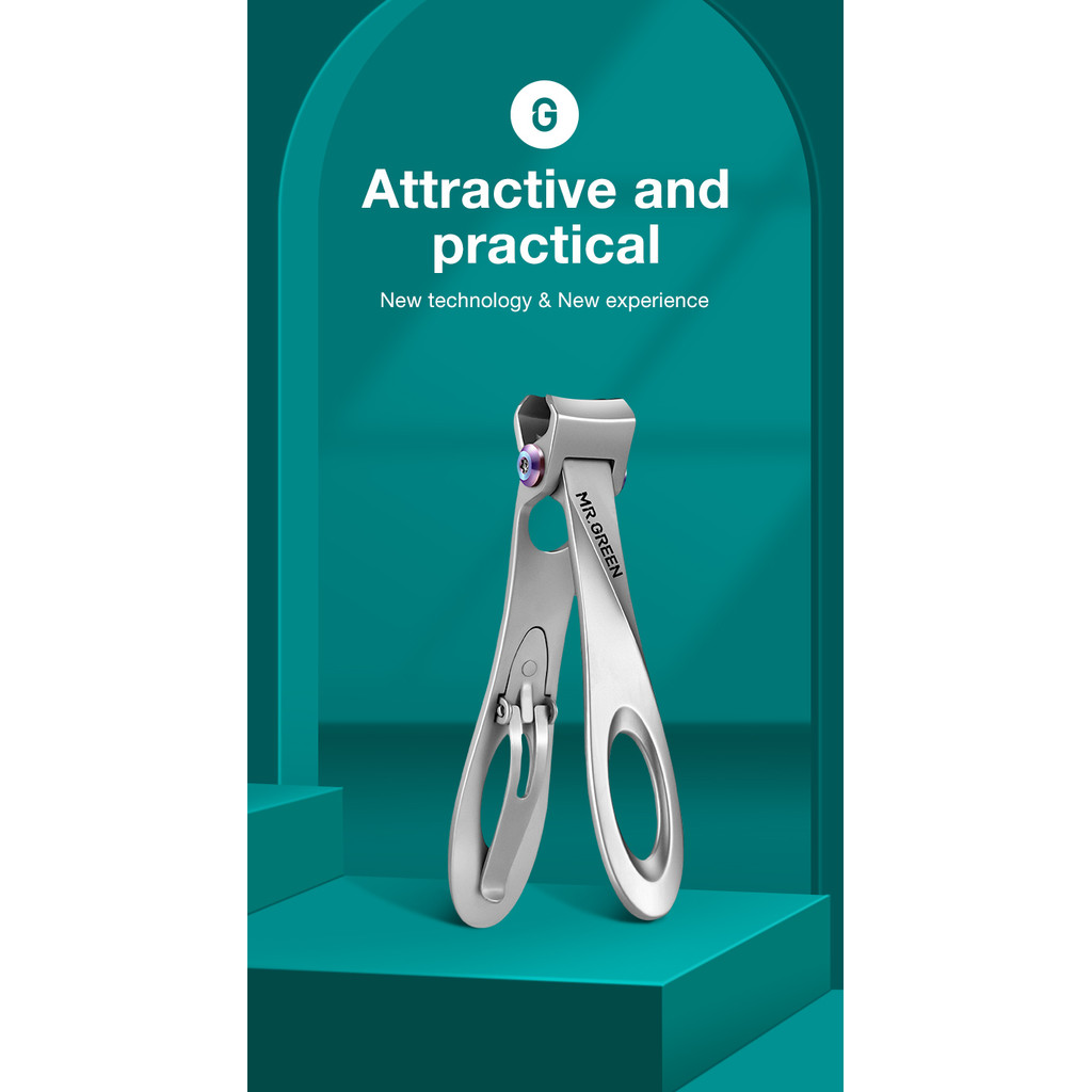 Jual MR.GREEN Nail Clippers Wide Jaw Opening Stainless Steel Fingernail ...