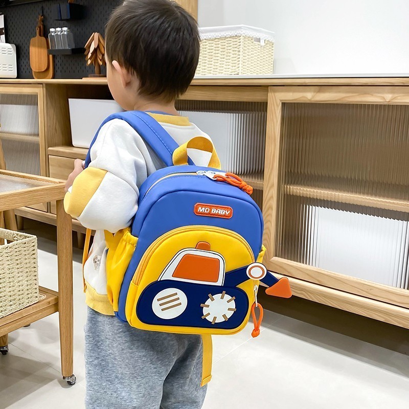 Jual Tas Sekolah Anak-anak Tk Paud Kartun Excavator Dua Warna Anak-anak ...