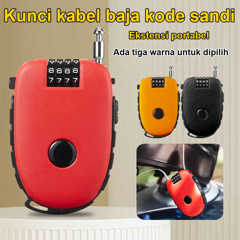 Jual Gembok Helm gembok kawat gembok kabel tali baja Pengaman Sepeda ...