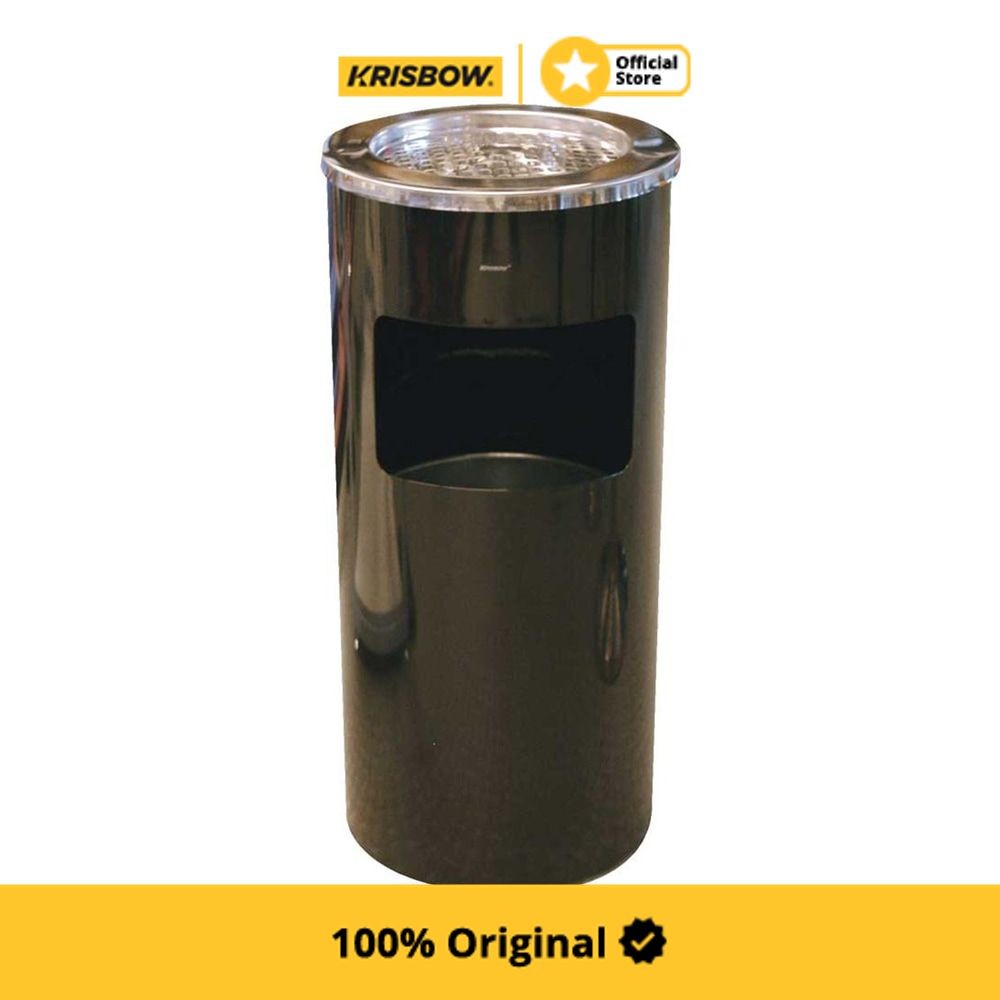 Jual Krisbow Dust Bin Tempat Sampah Stainless Round Asbak 30x65cm ...