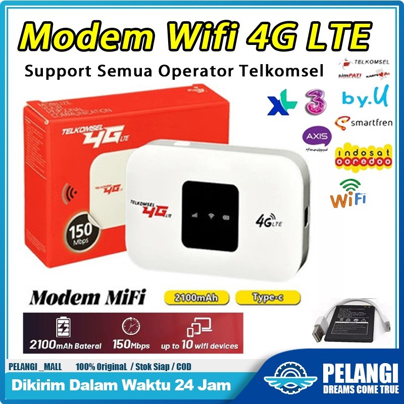 Jual MIFI Modem WIFI 4G Unlock Operator Perdana Telkomsel 150 Mbps ...