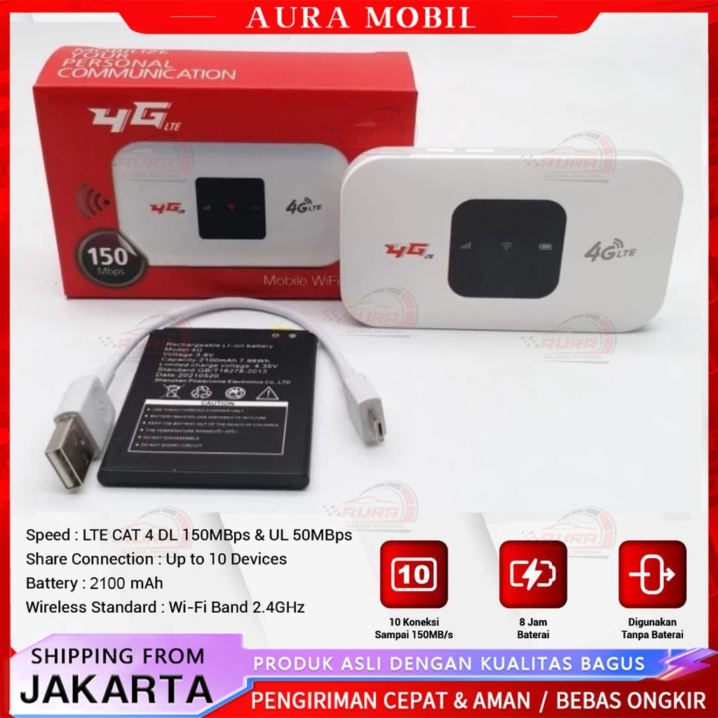 Jual Modem WIFI Mifi All Operator 4G Mudah Dibawa USB 500Mbps 4G Portable Mobile WiFi Portable ...