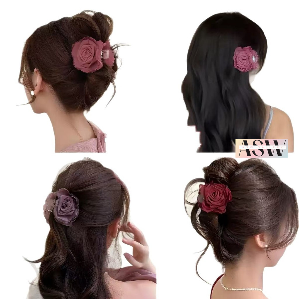 Jual Jepit Rambut Korea Model Bunga Mawar Tille Jepitan Jedai Rose ...
