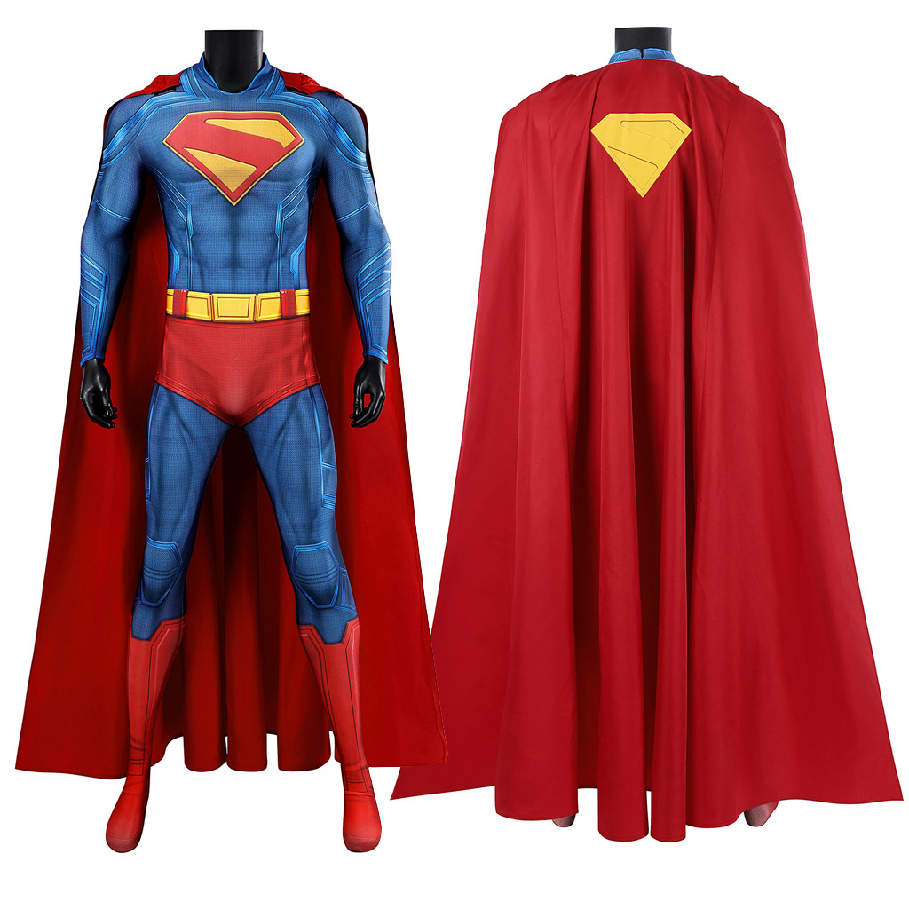 Jual Clark Kent Cosplay Costume 3D Print Bodysuit with Cloak David ...