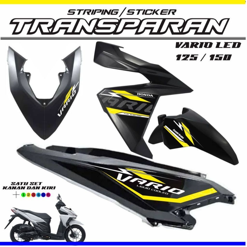 Jual Stripin Transparan Vario Led Old 125-150 Simpel Elegan Motif Terbaru VARIASI MOTOR STRIPING ...