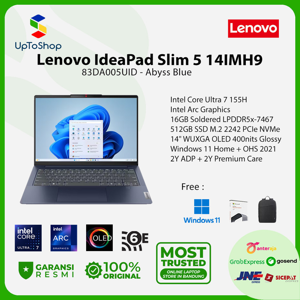Jual Lenovo IdeaPad Slim 5 14IMH9 5UID Core Ultra 7 155H 16GB 512GB 14" W11+OHS21 | Shopee Indonesia