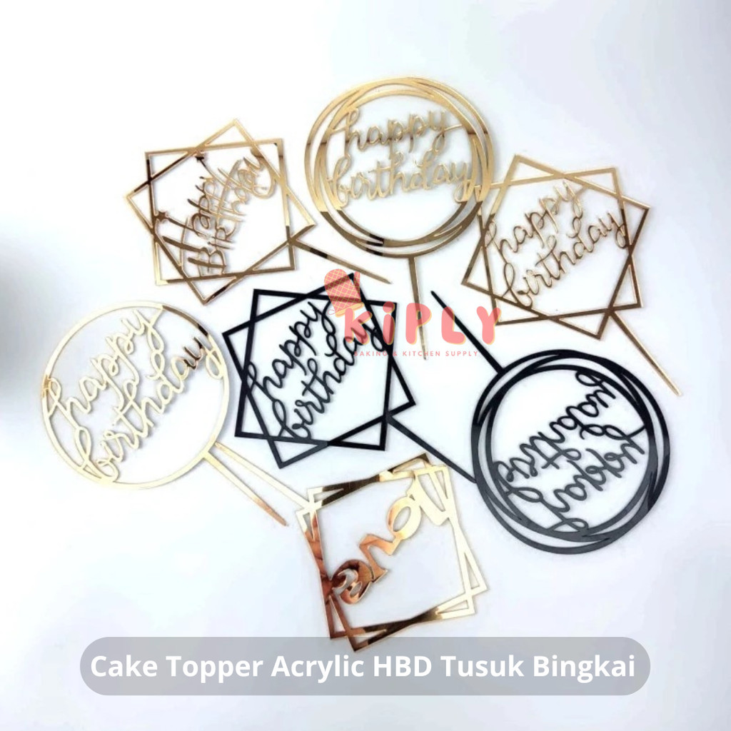 Jual Cake Topper Acrylic HBD Tusuk Bingkai/Dekorasi Kue Ulang Tahun ...