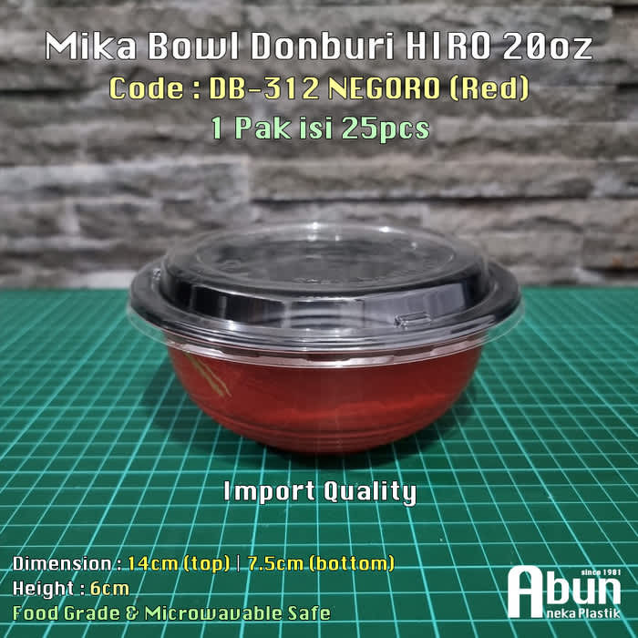Jual Mika Bowl Donburi DB-312 / 20oz Negoro Isi 25pcs (Hiro) | Shopee Indonesia