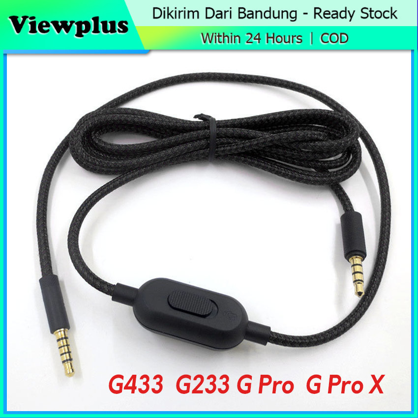 Jual Gaming Headset Aux Cable For Logitech G Pro X G433 G233 With Mic ...