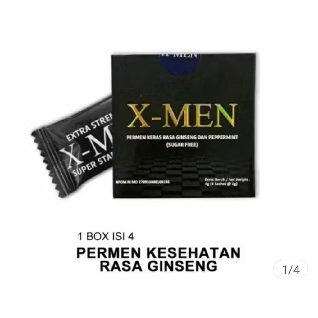 Jual XMen Pria Candy Premium isi 4 pcs / X Men Permen Ginseng Pria ...