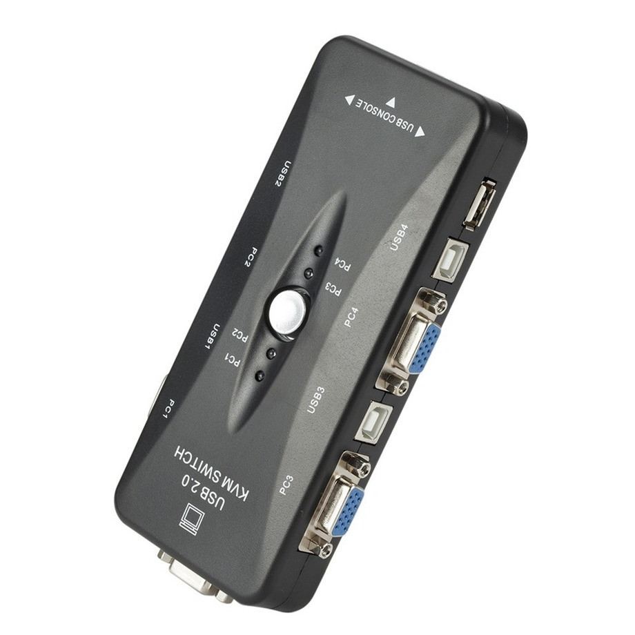 Jual 4 Port KVM Switch USB 2.0 VGA Splitter Printer Mouse Keyboard ...